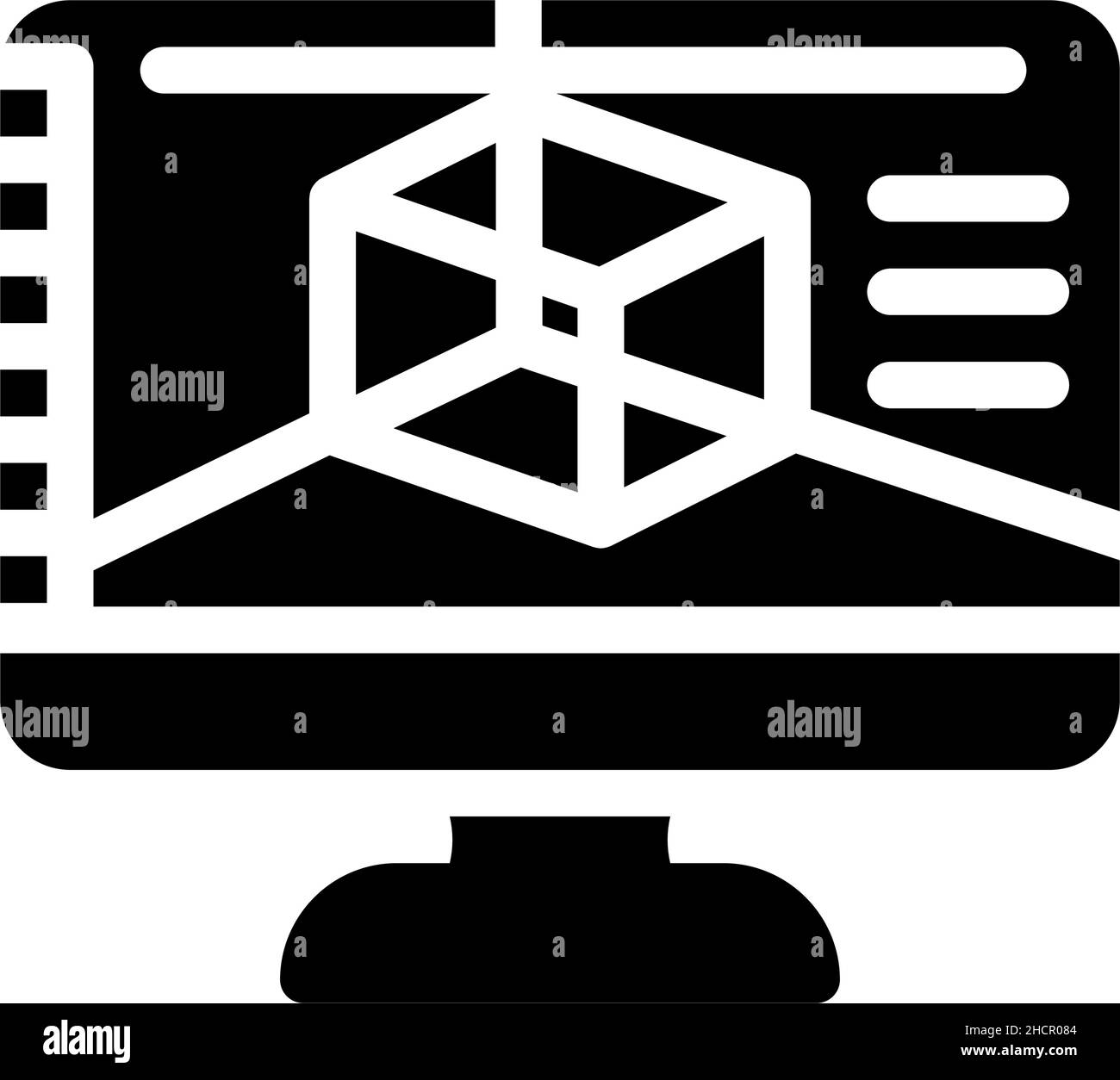 3d software glyph icon vector illustration Stock Vector Image & Art - Alamy