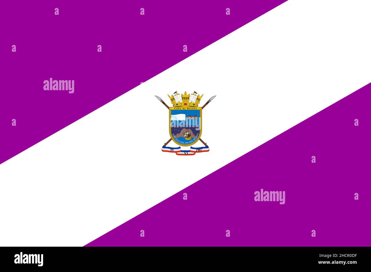 Top view of flag Cabo de Hornos, Chile. Chilean patriot and travel ...