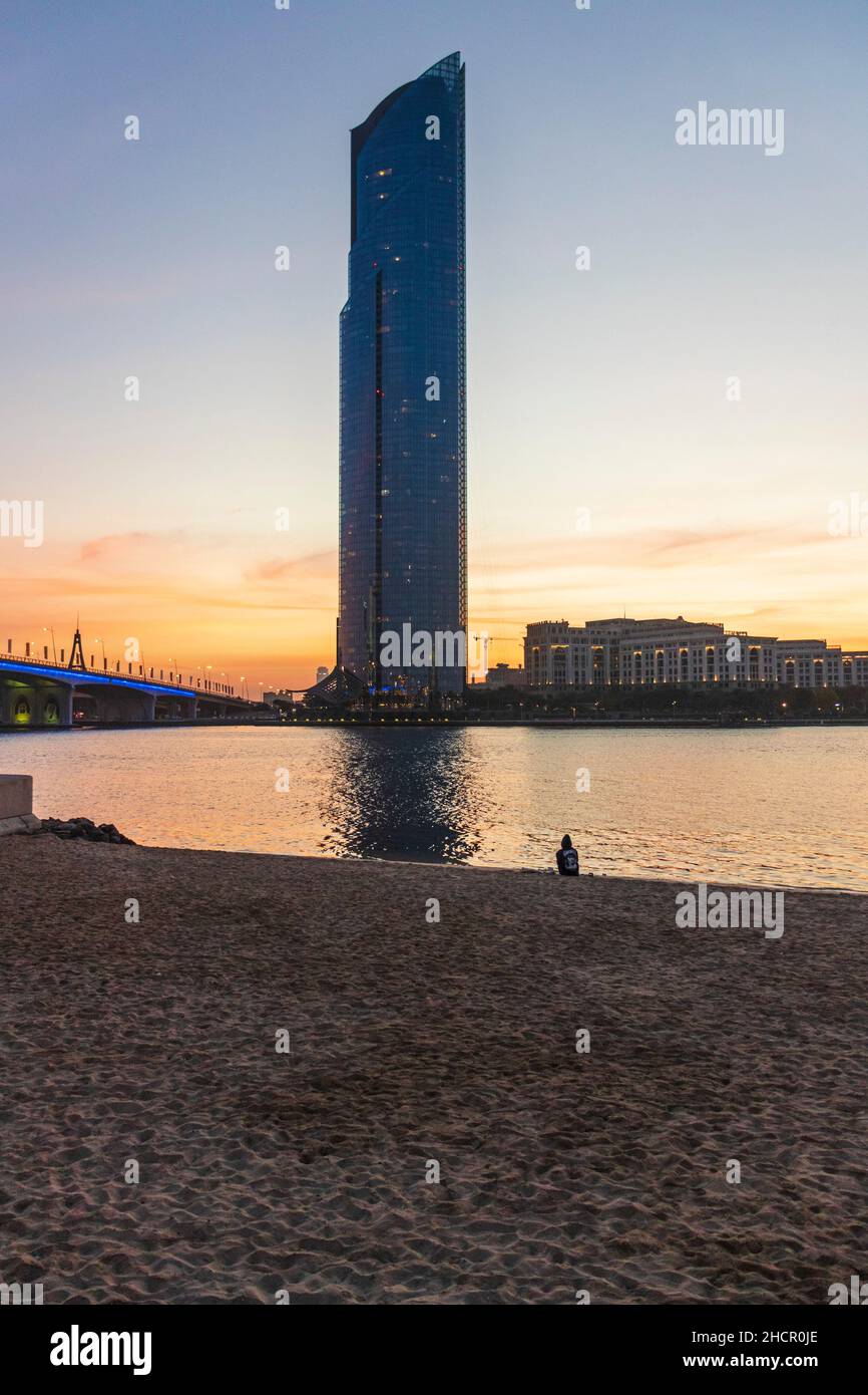 Dubai, UAE - 12.20.2021 Dubai D1 tower in Business bay crossing Stock ...