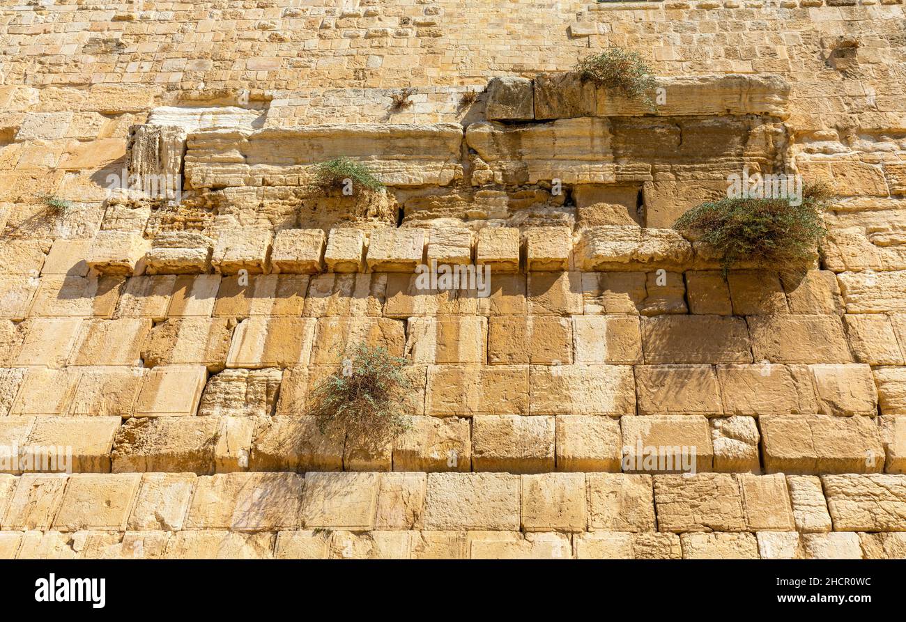 Jerusalem, Israel - October 13, 2017: Robinson’s Arch in south-eastern ...