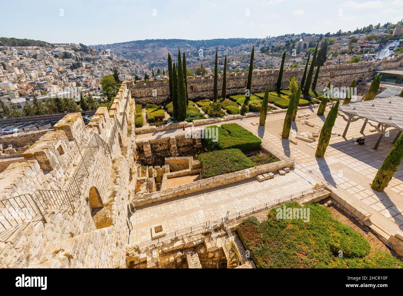 Jerusalem, Israel - October 13, 2017: Umayyad Palace Garden ...