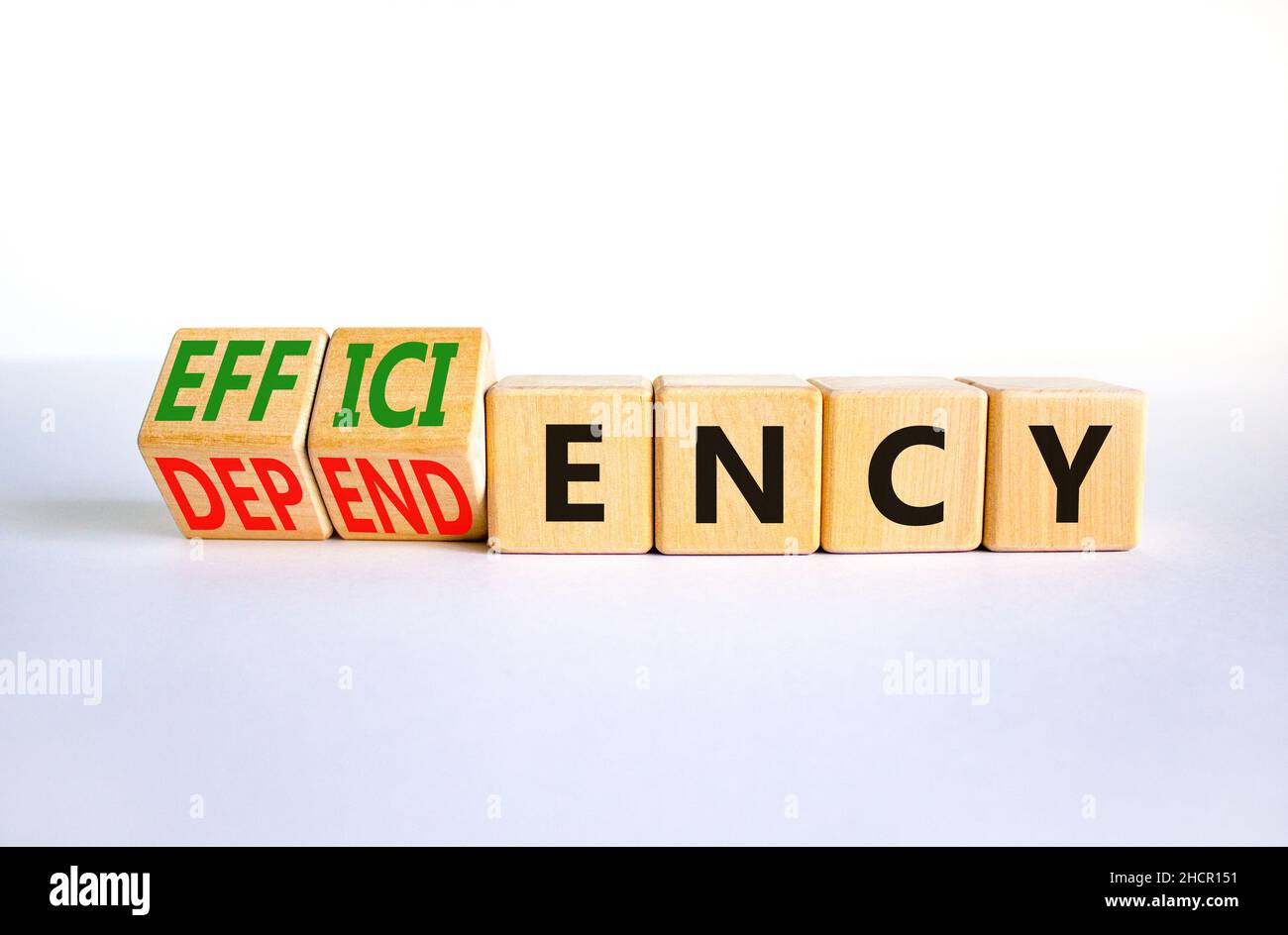 Efficiency or dependency symbol. Turned wooden cubes and changed the ...