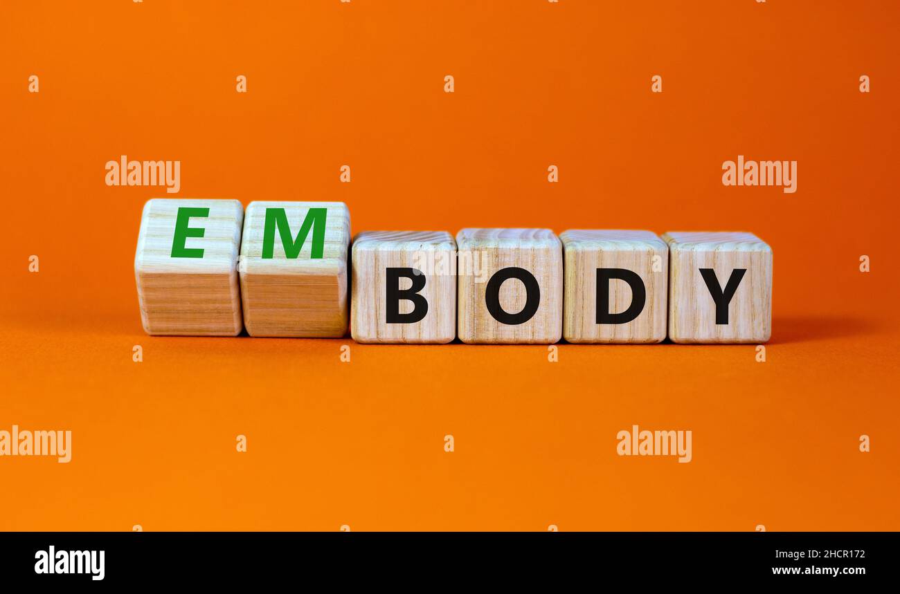 Body and embody symbol. Turned wooden cubes and changed the concept ...