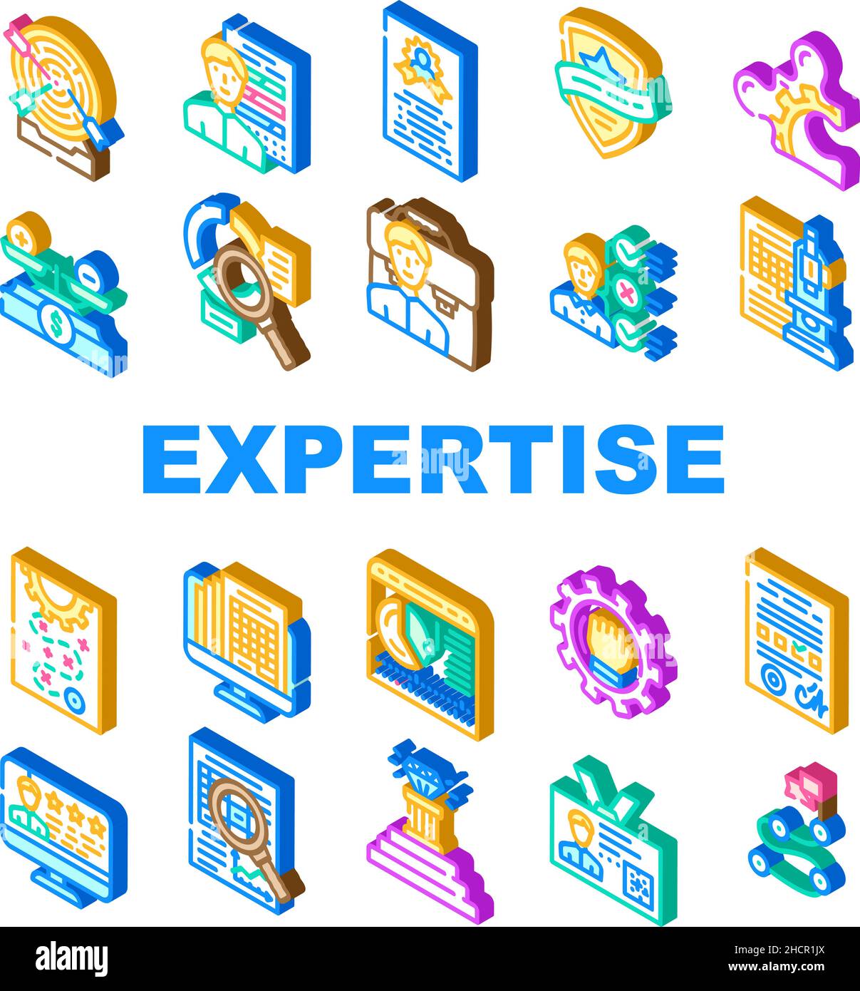 Expertise Business Processing Icons Set Vector Stock Vector Image & Art ...