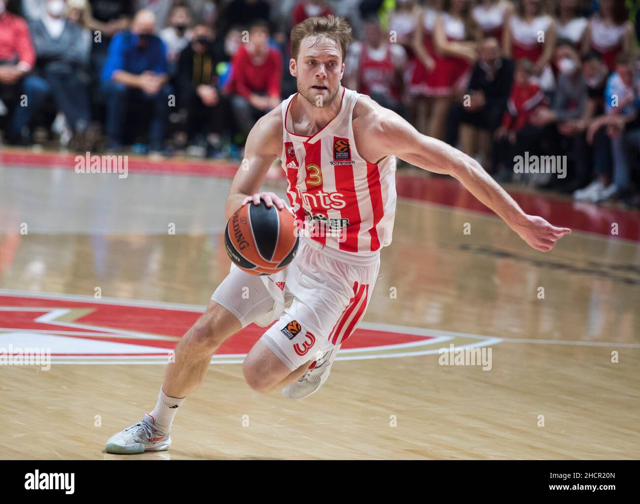 Belgrade, Serbia, 30th December 2021. Nate Wolters of Crvena Zvezda mts ...