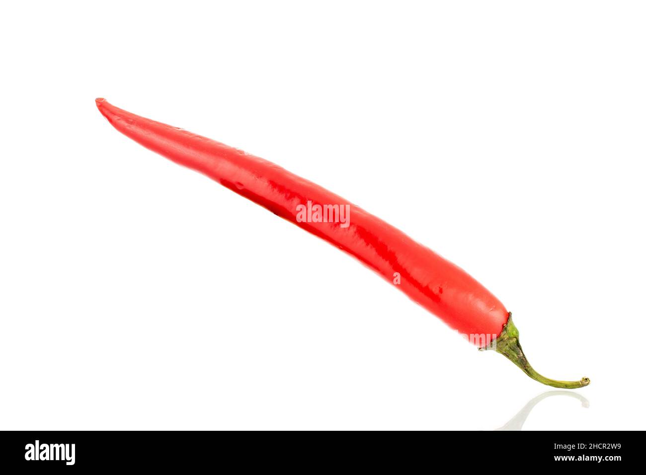 One pod of hot red pepper, close-up, isolated on white Stock Photo - Alamy