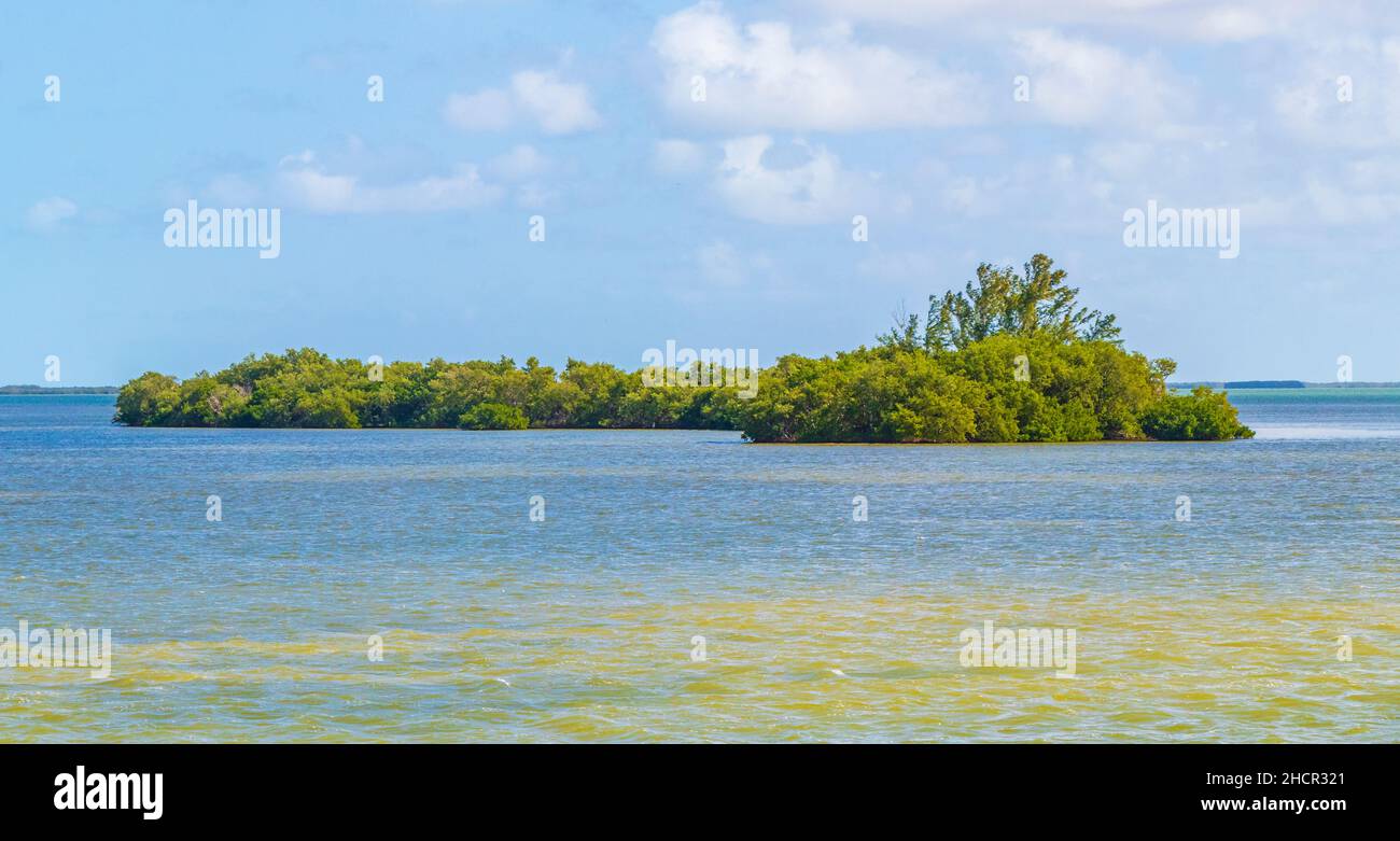 Panorama landscape view on beautiful Holbox island and islands around ...