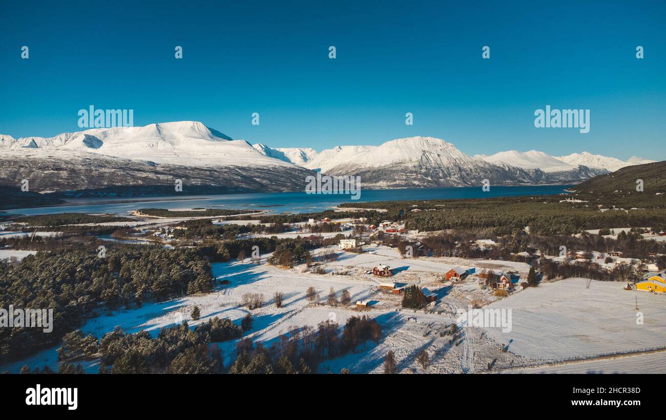 Wooded landscape with cliff tops around the valley in the Litlefjellet ...