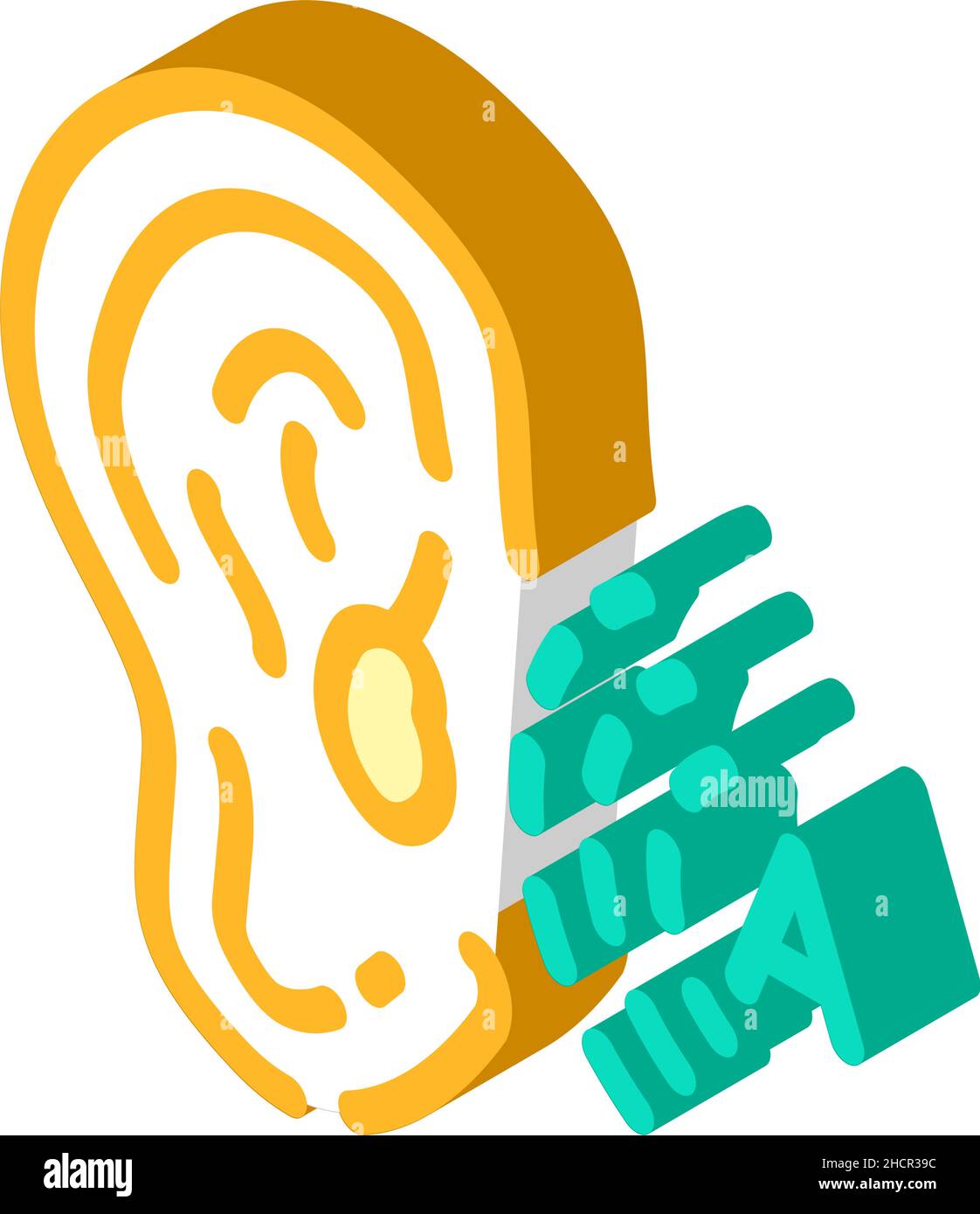 noise listening ear isometric icon vector illustration Stock Vector ...