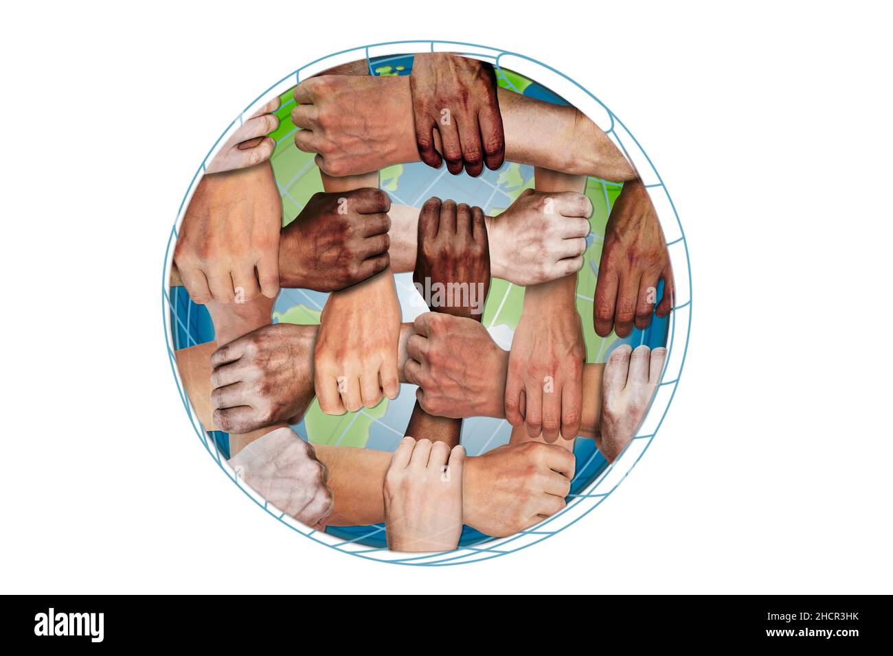 Hands together multiracial Cut Out Stock Images & Pictures - Alamy