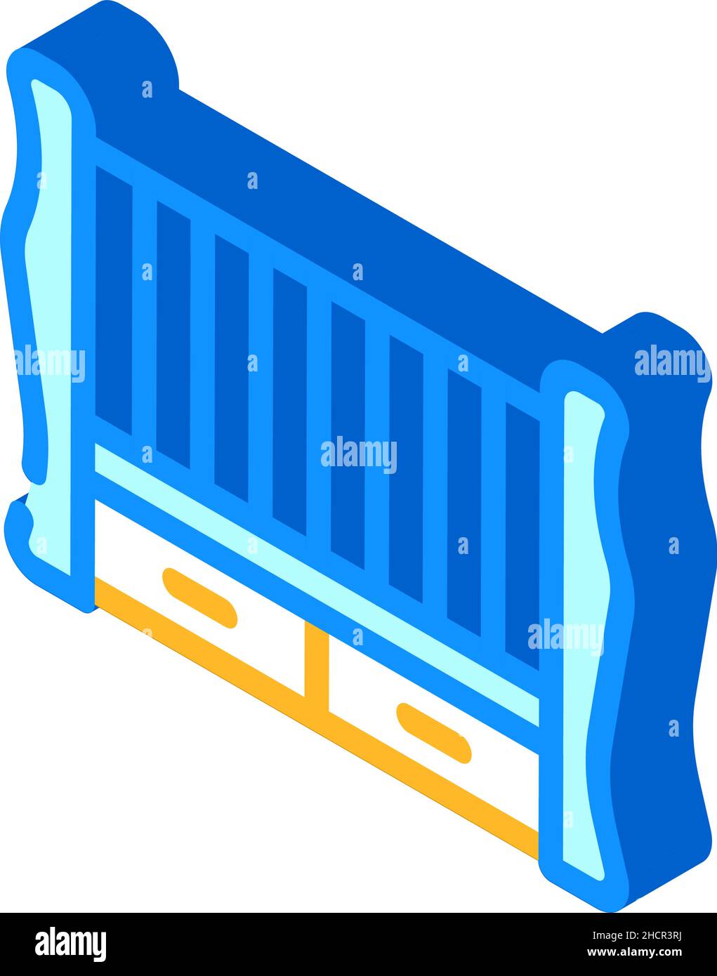 crib bed for little child isometric icon vector illustration Stock ...