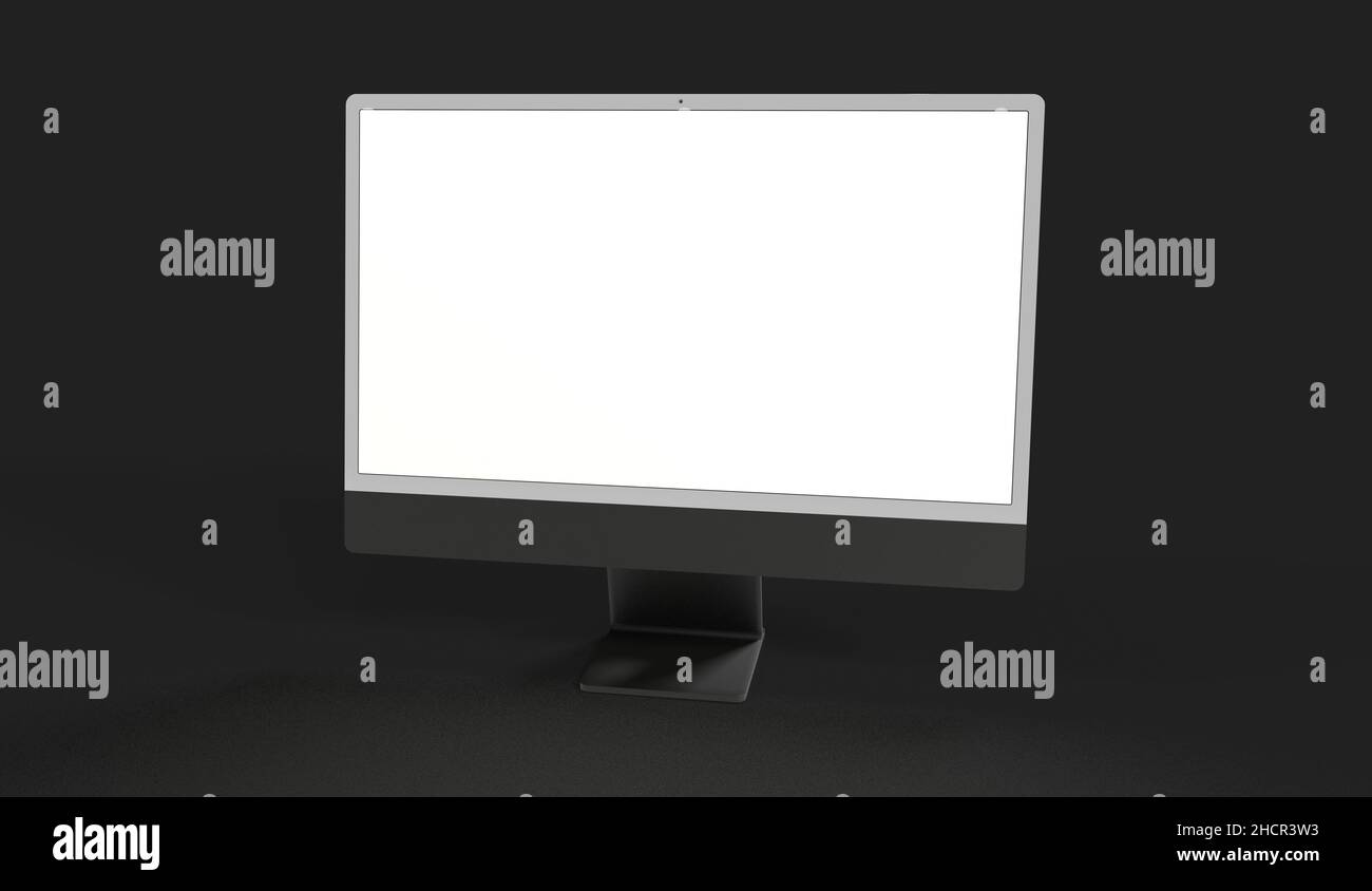A 3D rendering of a computer monitor isolated in black Stock Photo - Alamy