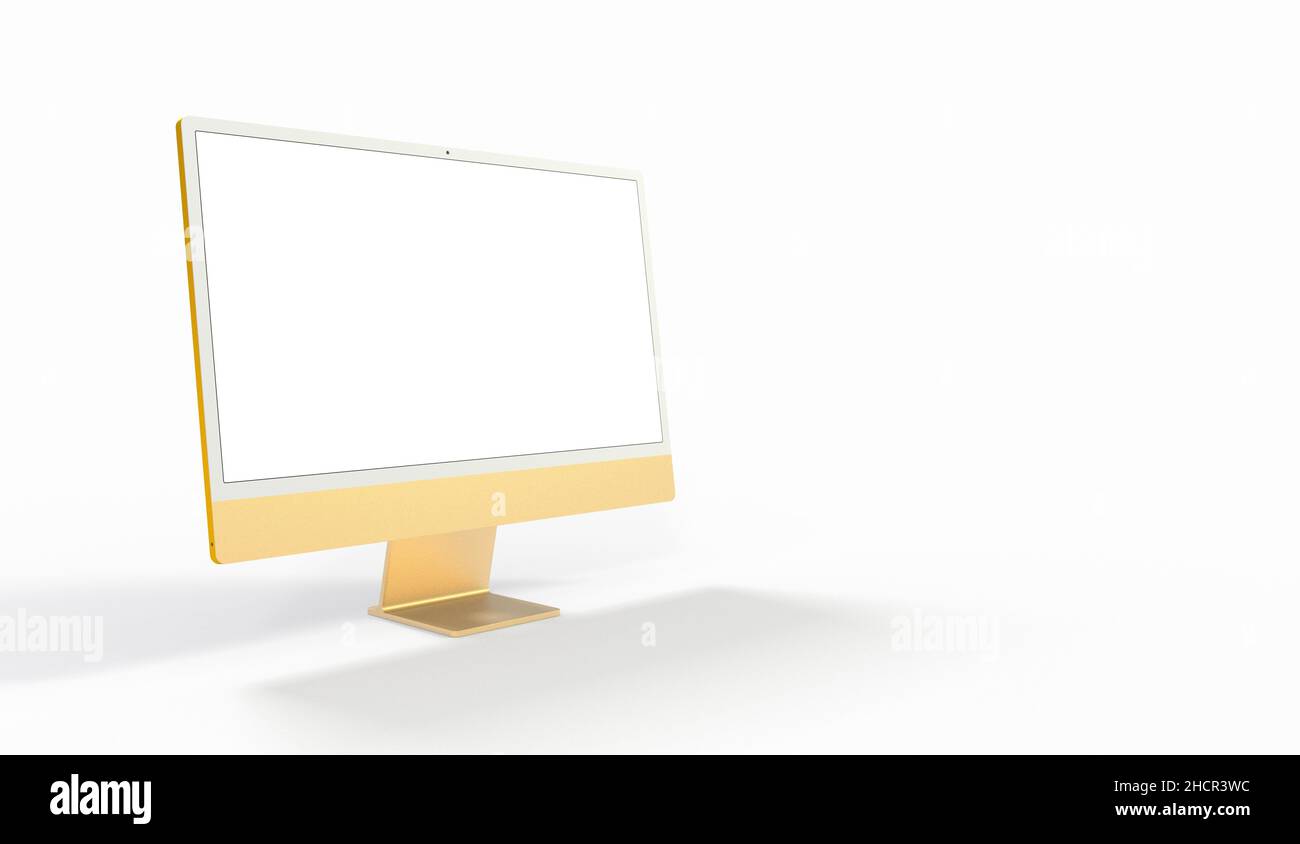 A 3D rendering of a computer monitor isolated in white Stock Photo - Alamy