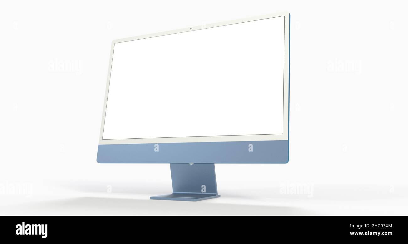 A 3D rendering of a computer monitor isolated in white Stock Photo - Alamy