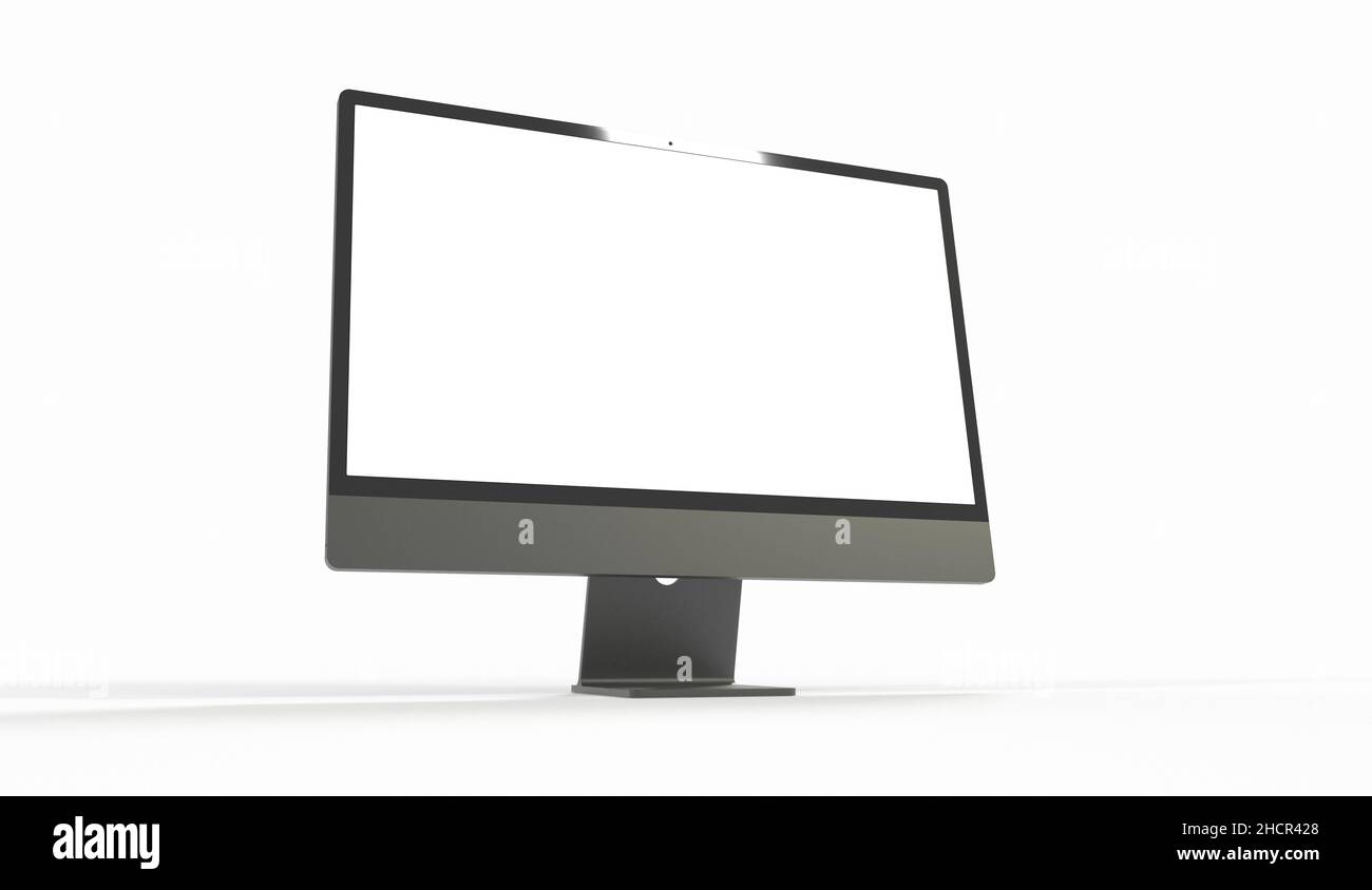 A 3D rendering of a computer monitor isolated in white Stock Photo - Alamy