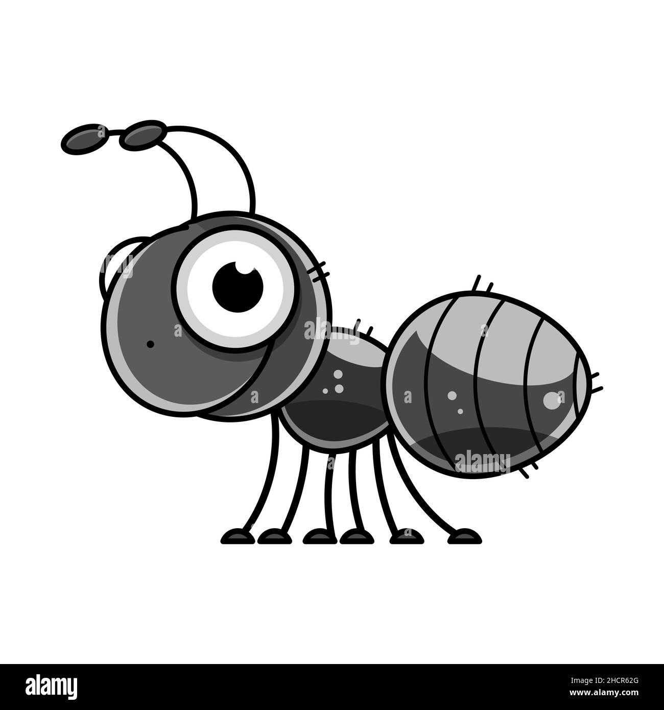 Cartoon ant vector icon, funny emmet insect with cute face and big eyes ...