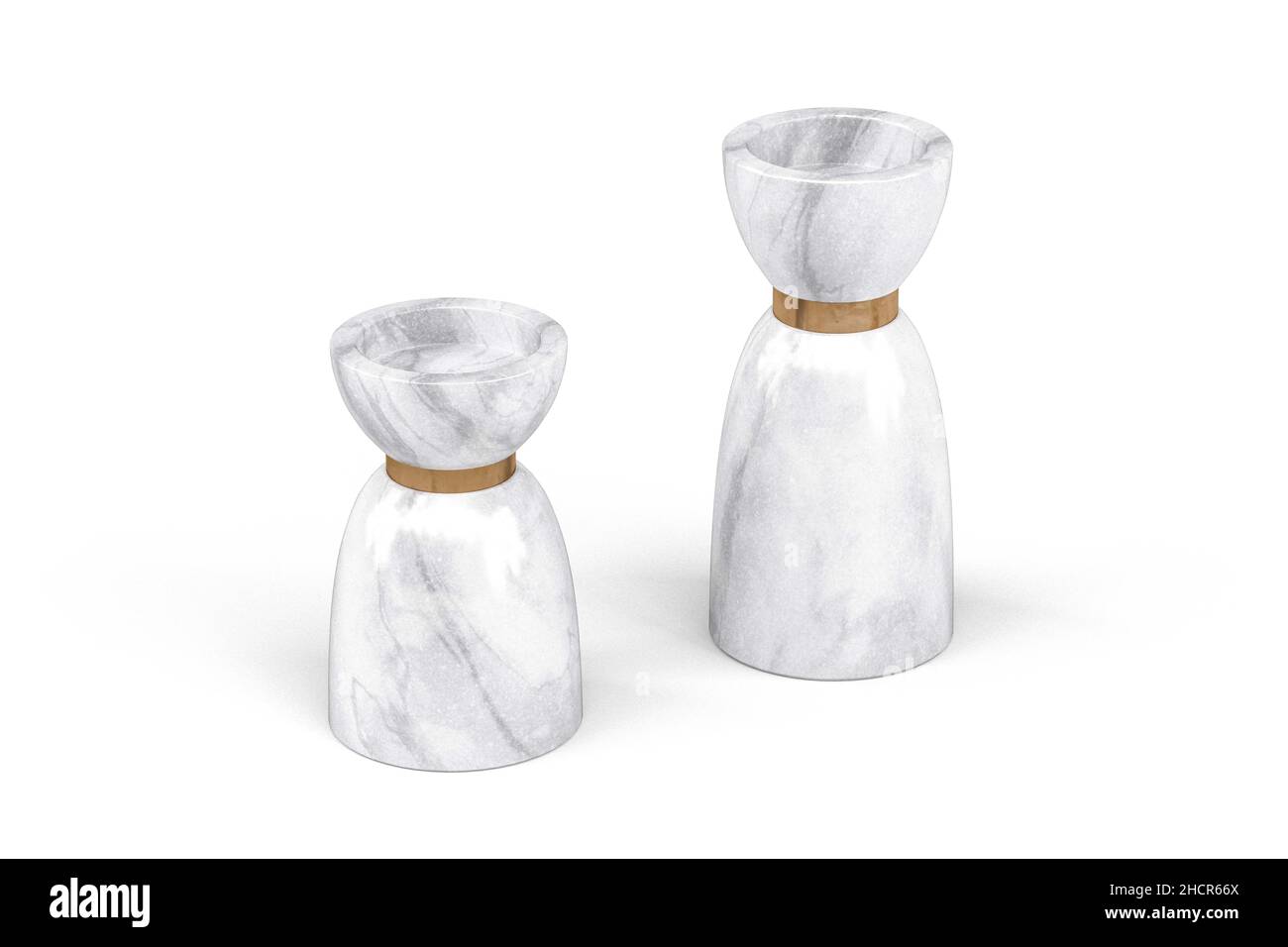 Modern stone candlestick isolated on white background - 3d render Stock ...