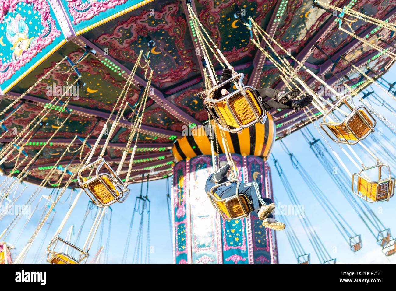 fairground ride roundabout in South Shields Stock Photo - Alamy