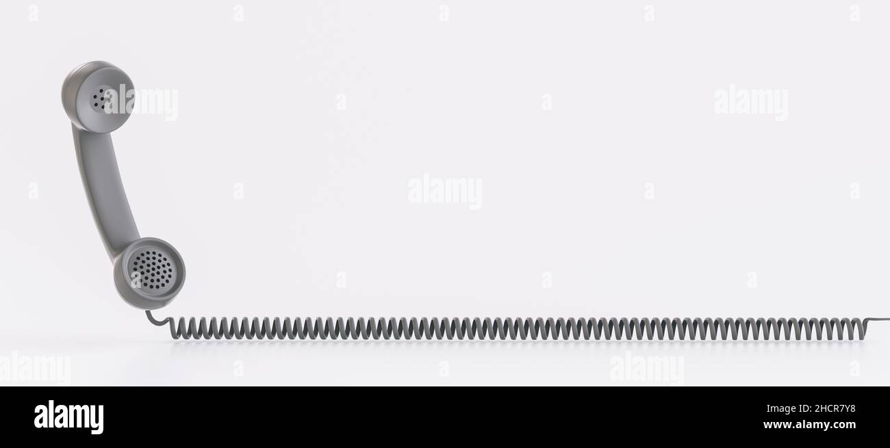 Shot of a black landline telephone receiver with copy space for ...