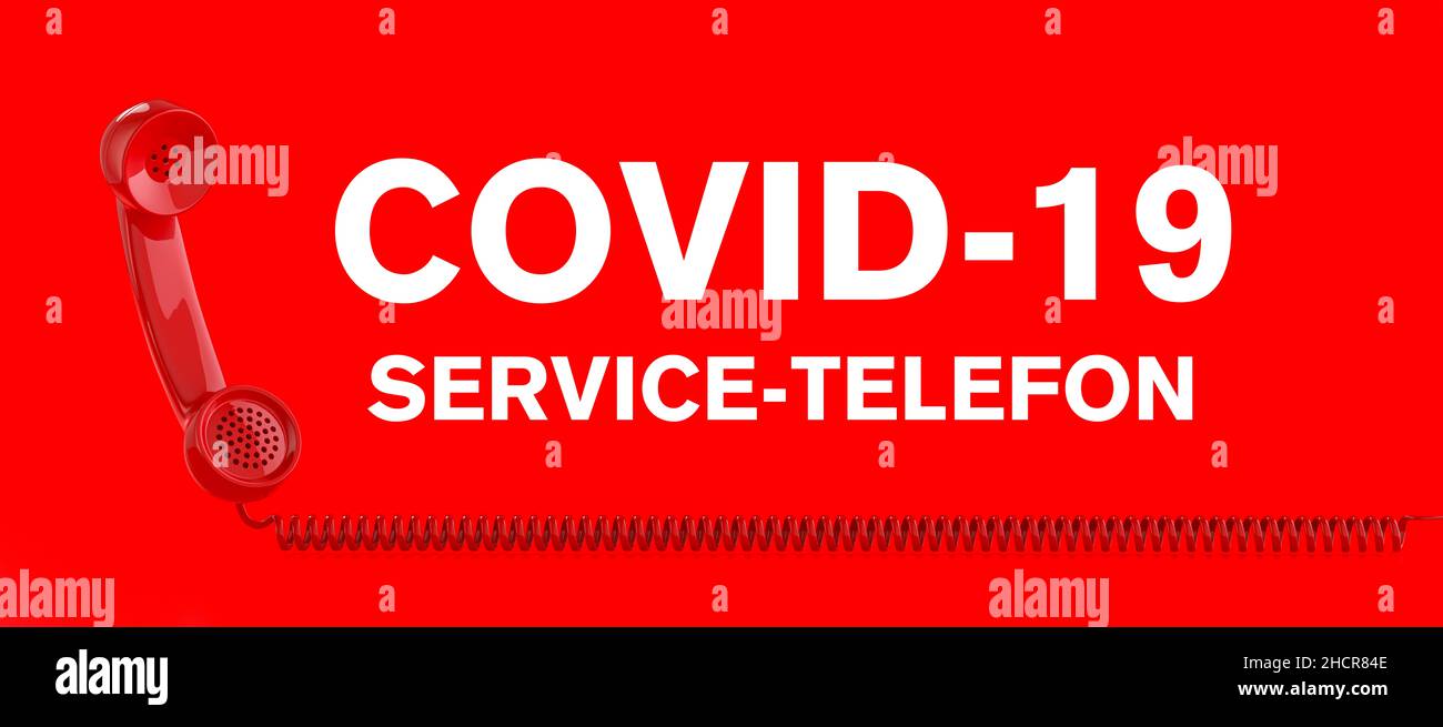 Red telephone Corona emergency help hotline with german text Service ...