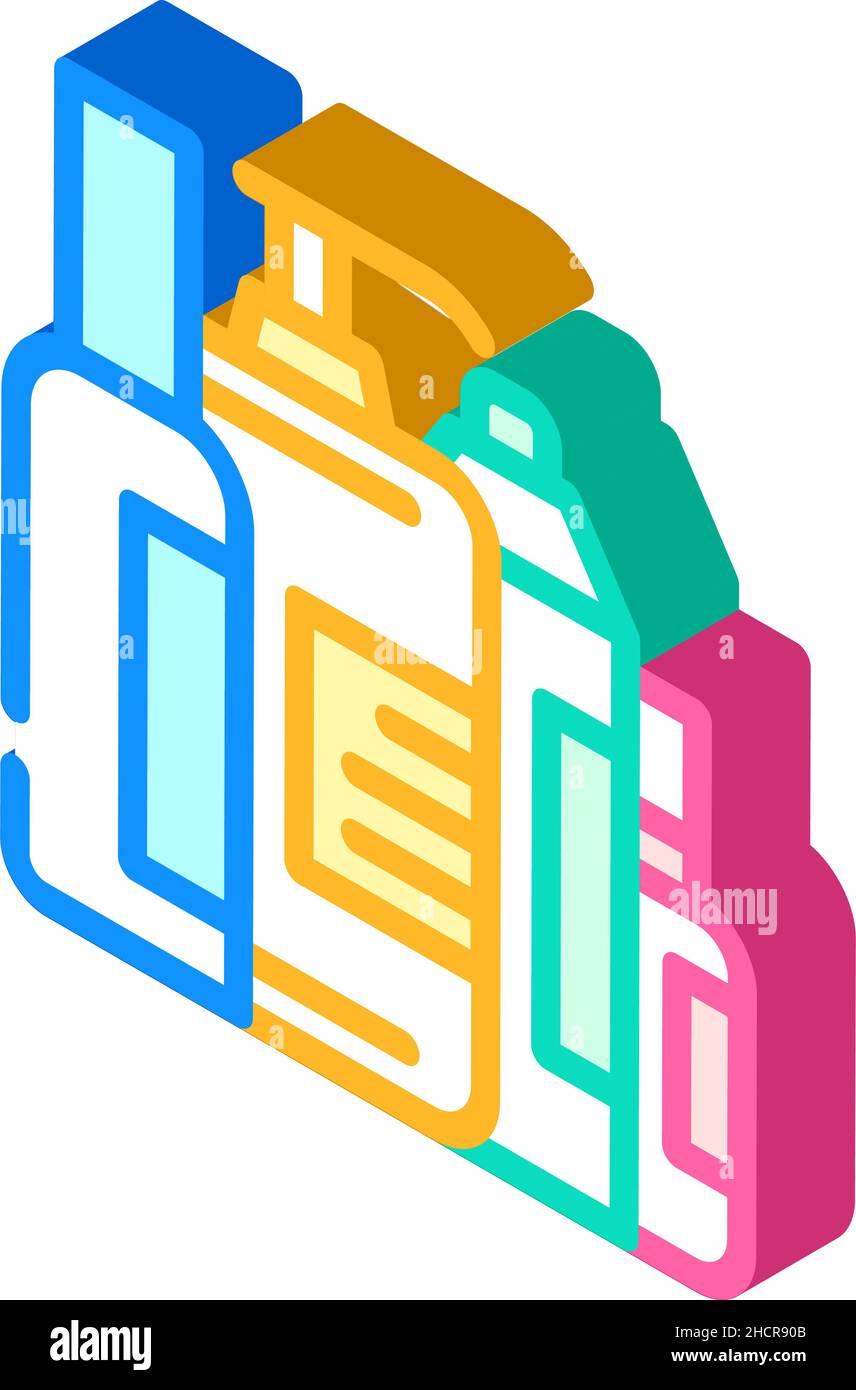 skincare cosmetic set isometric icon vector illustration Stock Vector ...