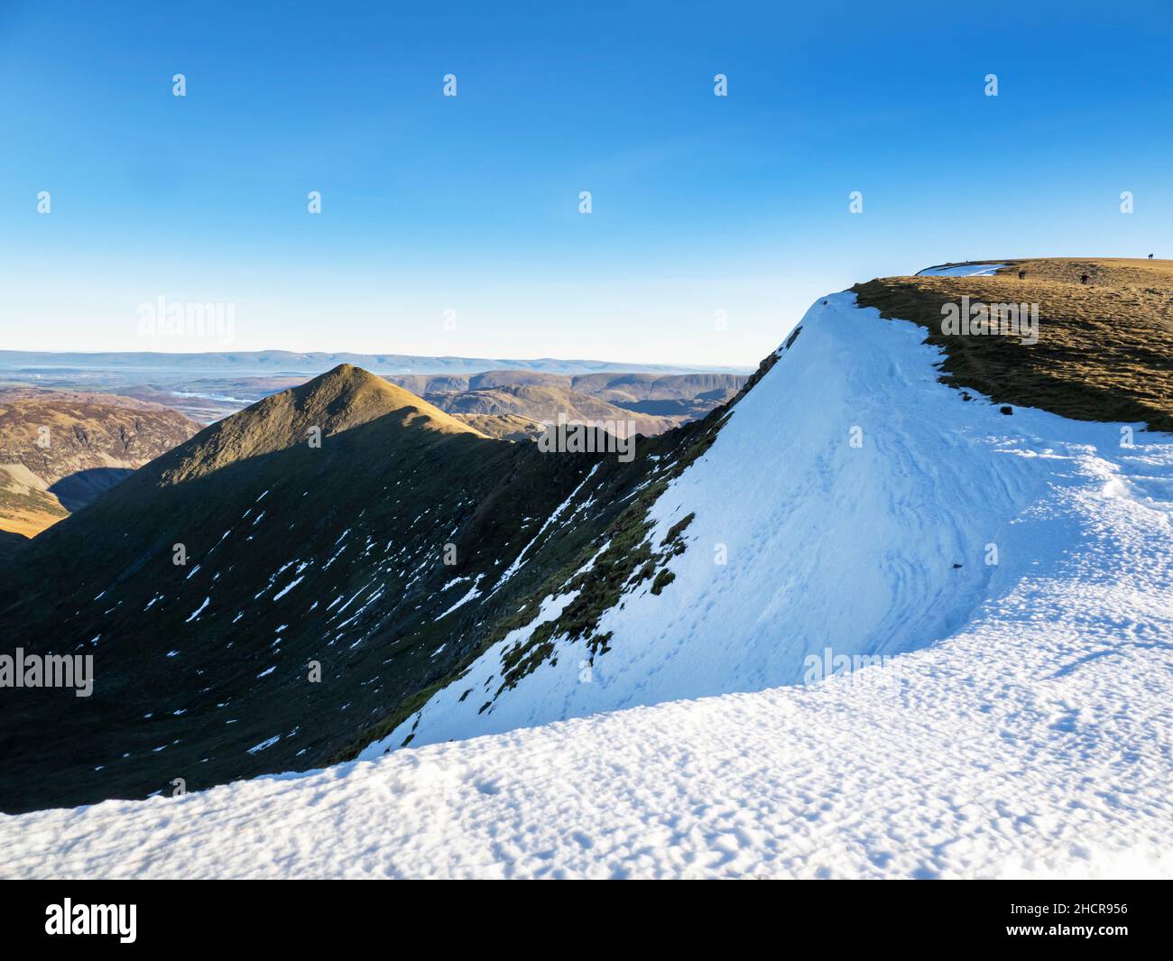The summit of Helvellyn and Catstycam in the Lake District, UK Stock ...