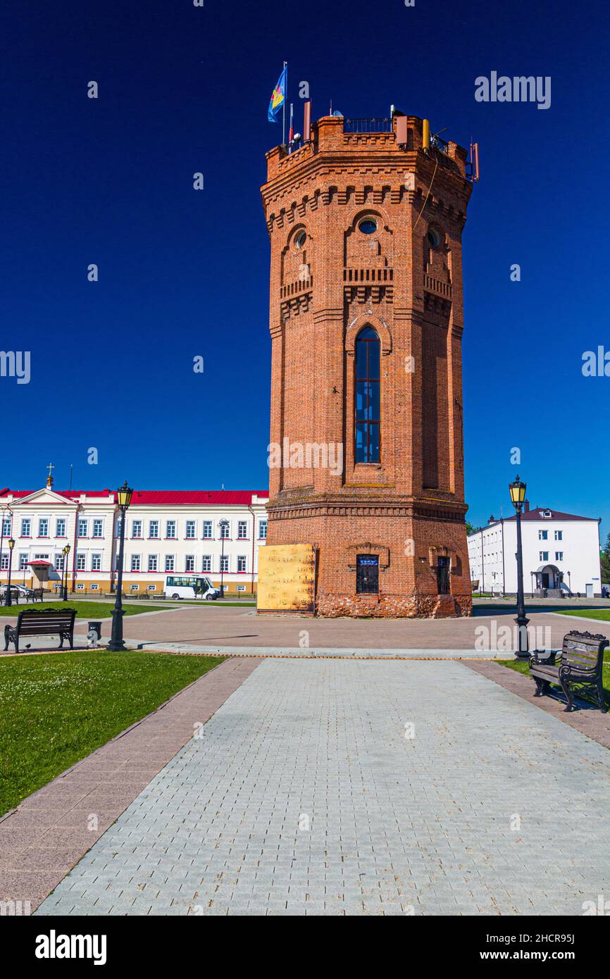 Brick water tower in Tobolsk, Russia Stock Photo - Alamy