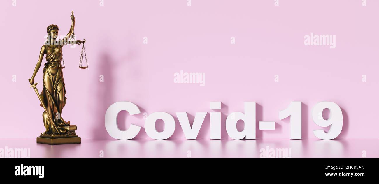 coronavirus covid-19 and The Statue of Justice - lady justice or ...