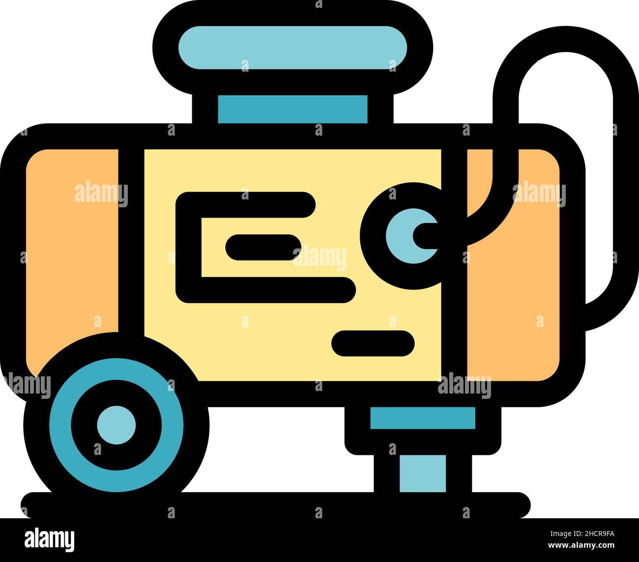 Wheel compressor icon. Outline wheel compressor vector icon color flat ...