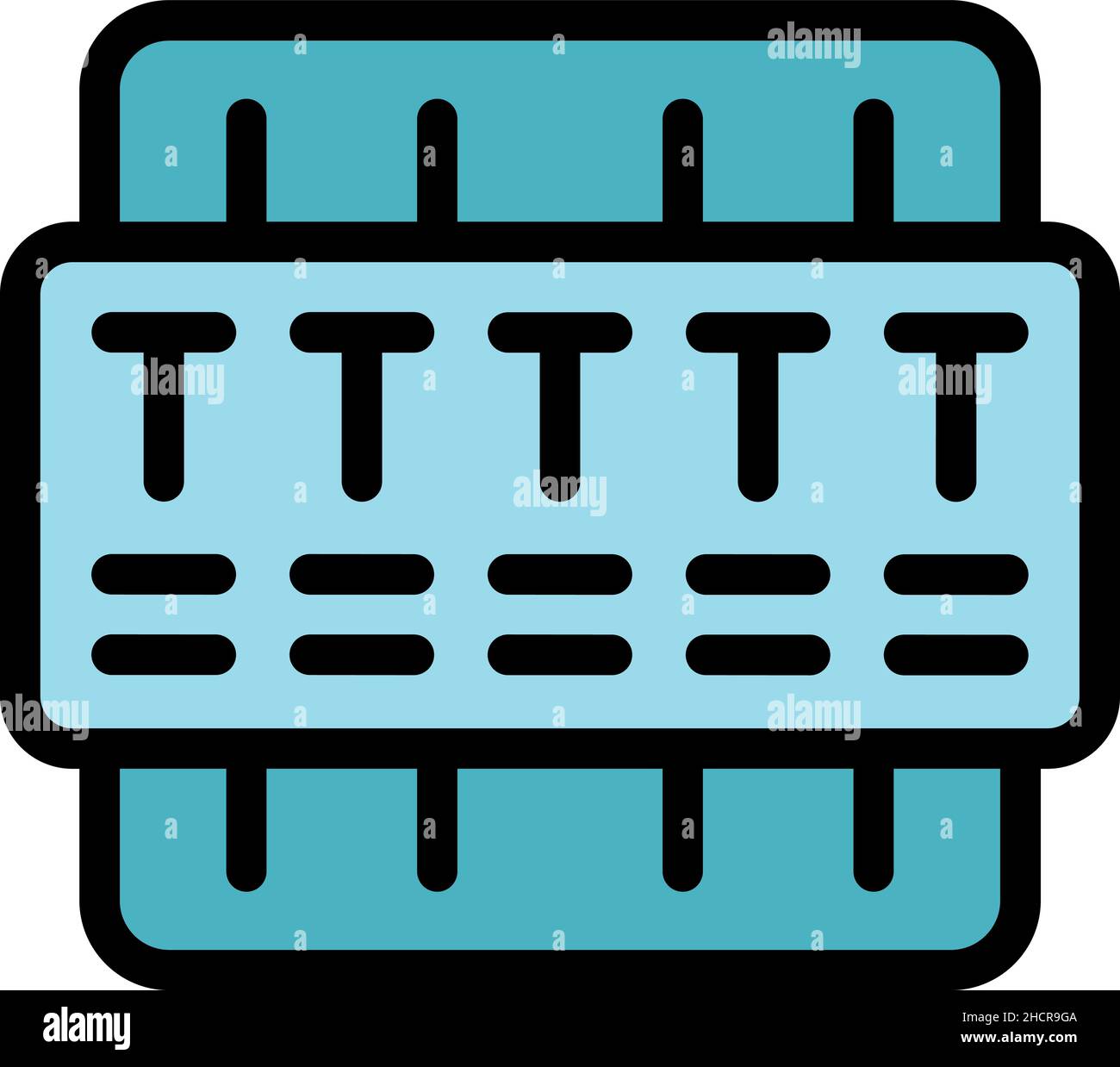 Junction box icon. Outline junction box vector icon color flat isolated ...