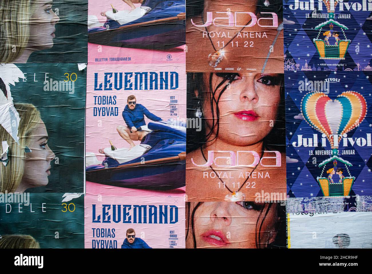 Wheatpaste posters advertising different kind of events in Copenhagen ...