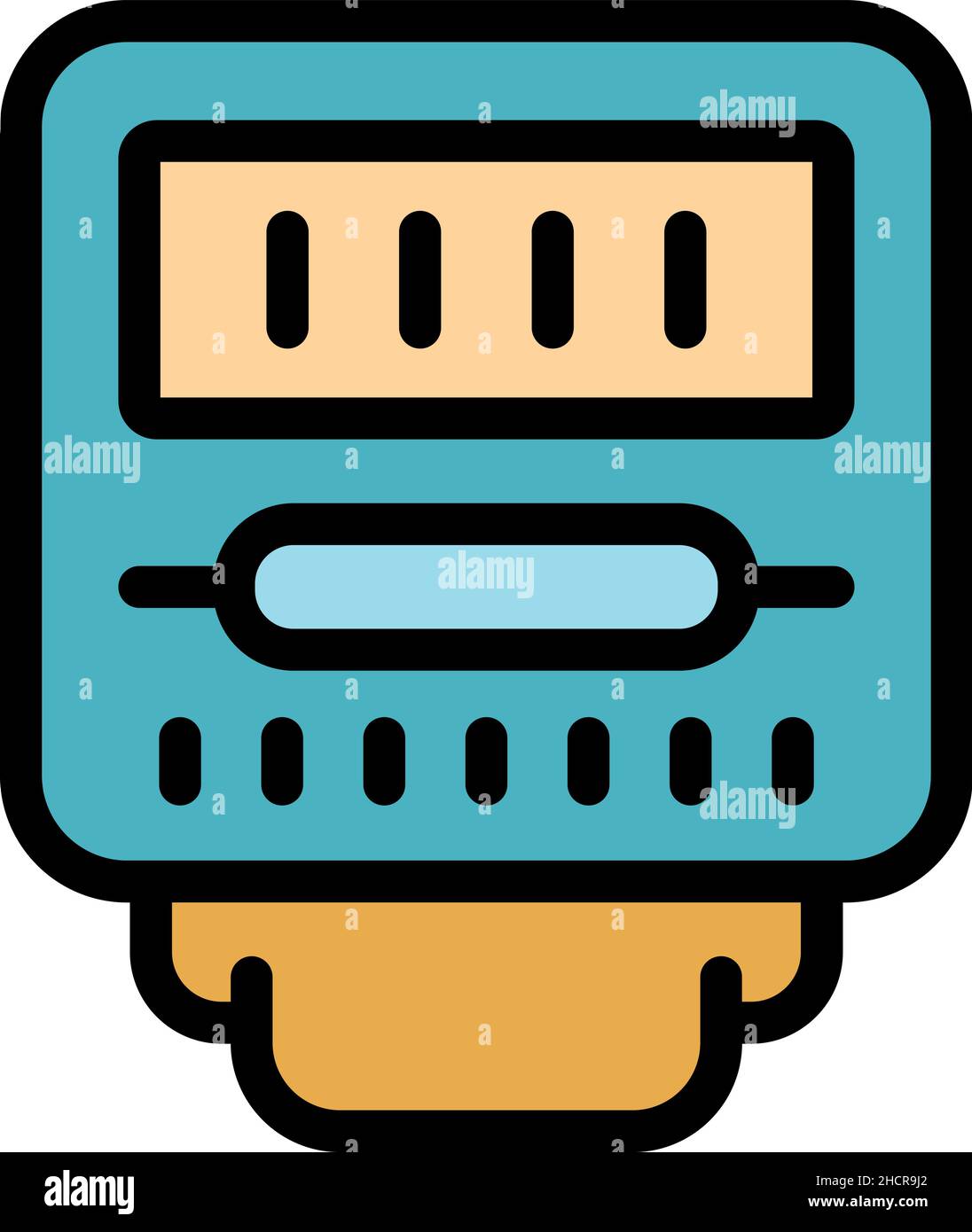 Electrical box icon. Outline electrical box vector icon color flat ...