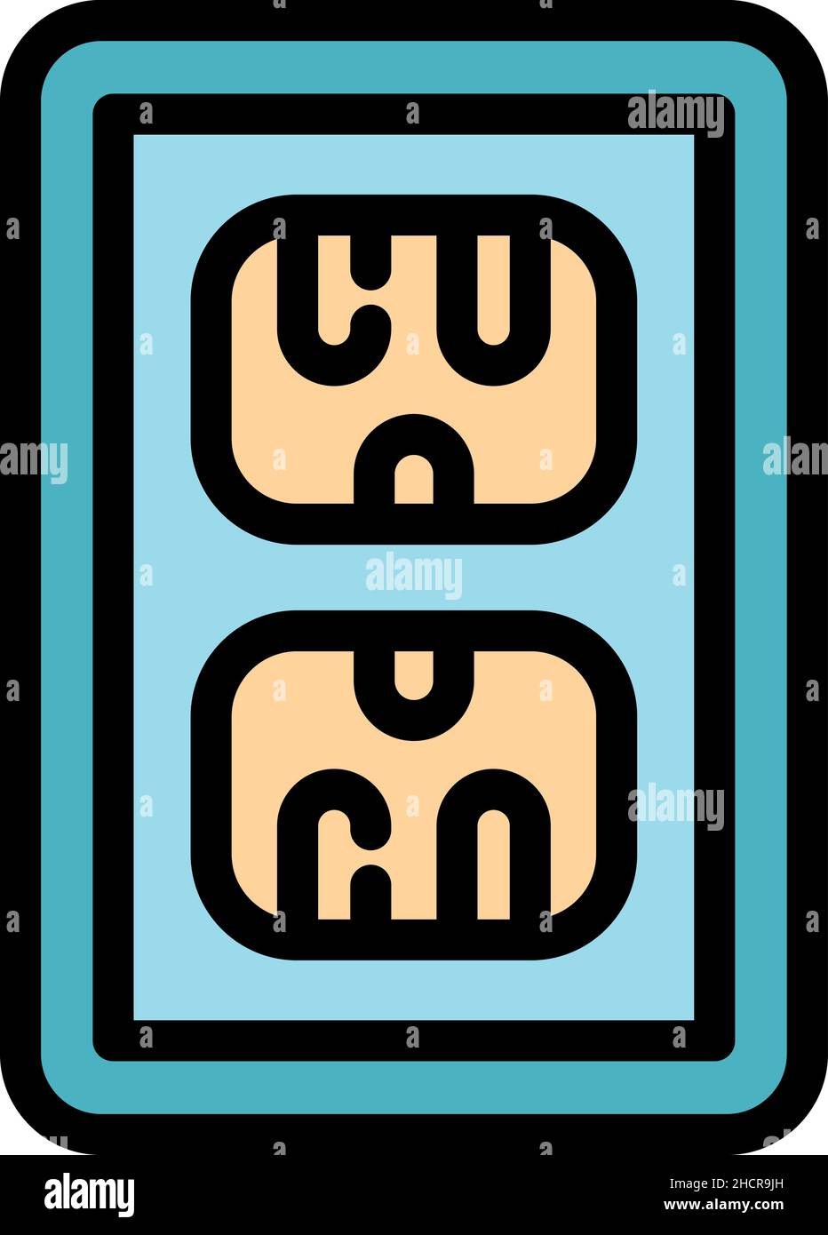 Double plug icon. Outline double plug vector icon color flat isolated ... Double plug icon. Outline double plug vector icon color flat isolated ...