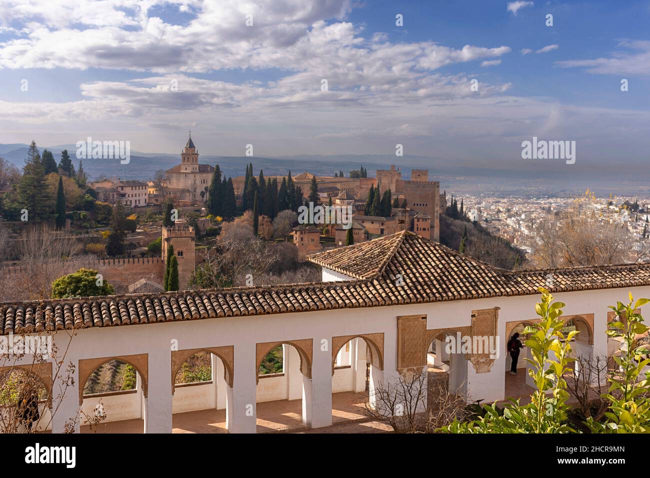 ALHAMBRA PALACE GRANADA ANDALUSIA SPAIN GENERALIFE PAVILION BUILDING ...