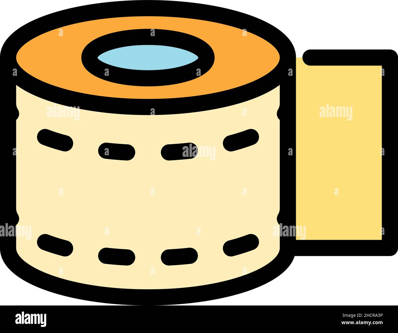 Tissue roll icon. Outline tissue roll vector icon color flat isolated ...