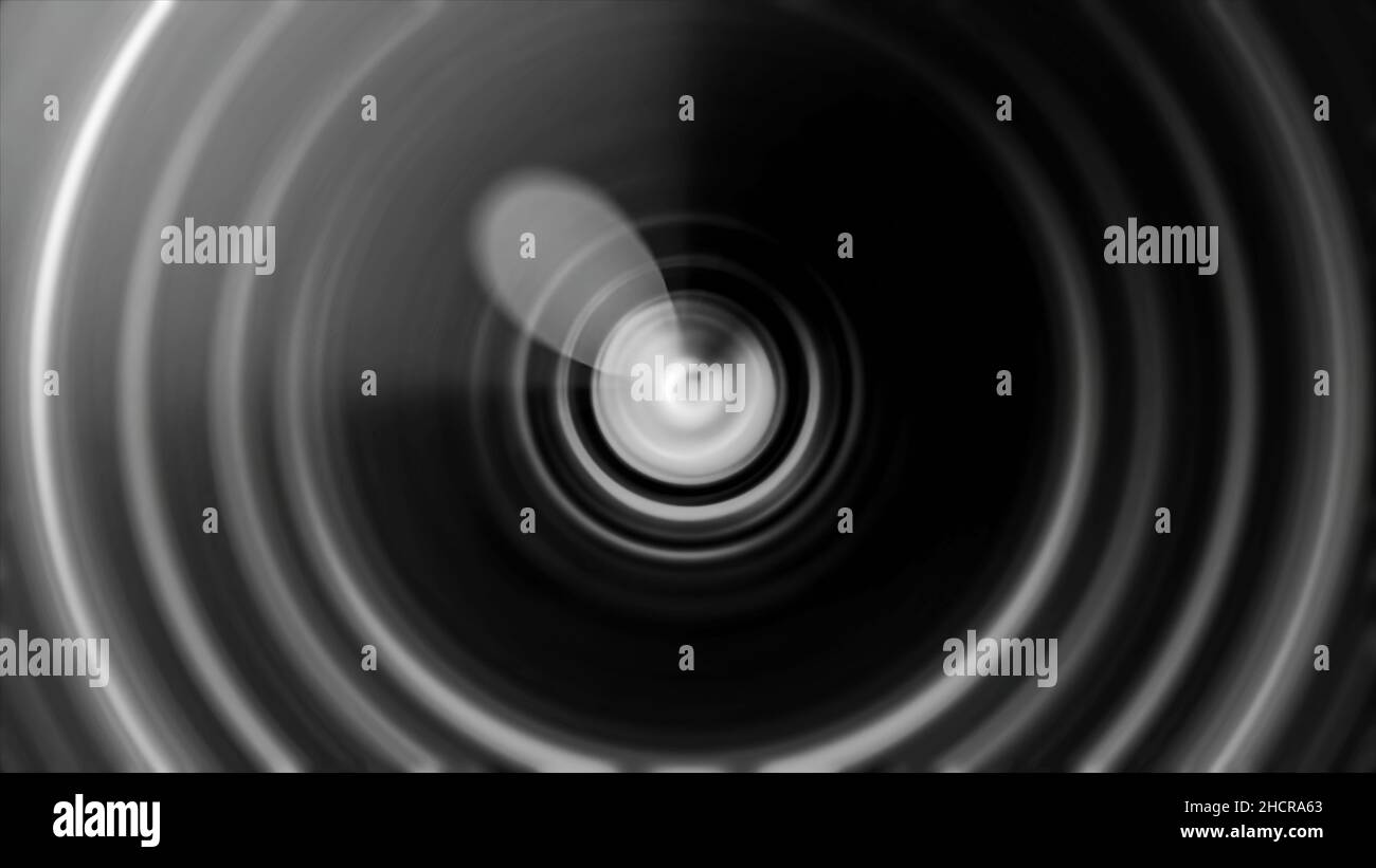 Monochrom sound waves, pulsating dance of circles and lights, seamless ...