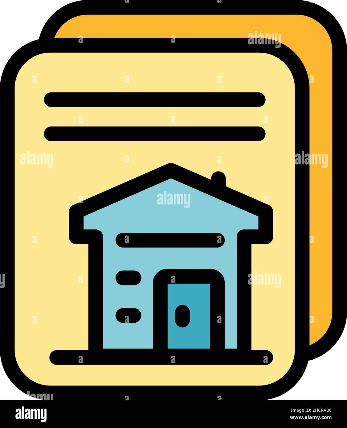 Rental houses icon. Outline rental houses vector icon color flat ...