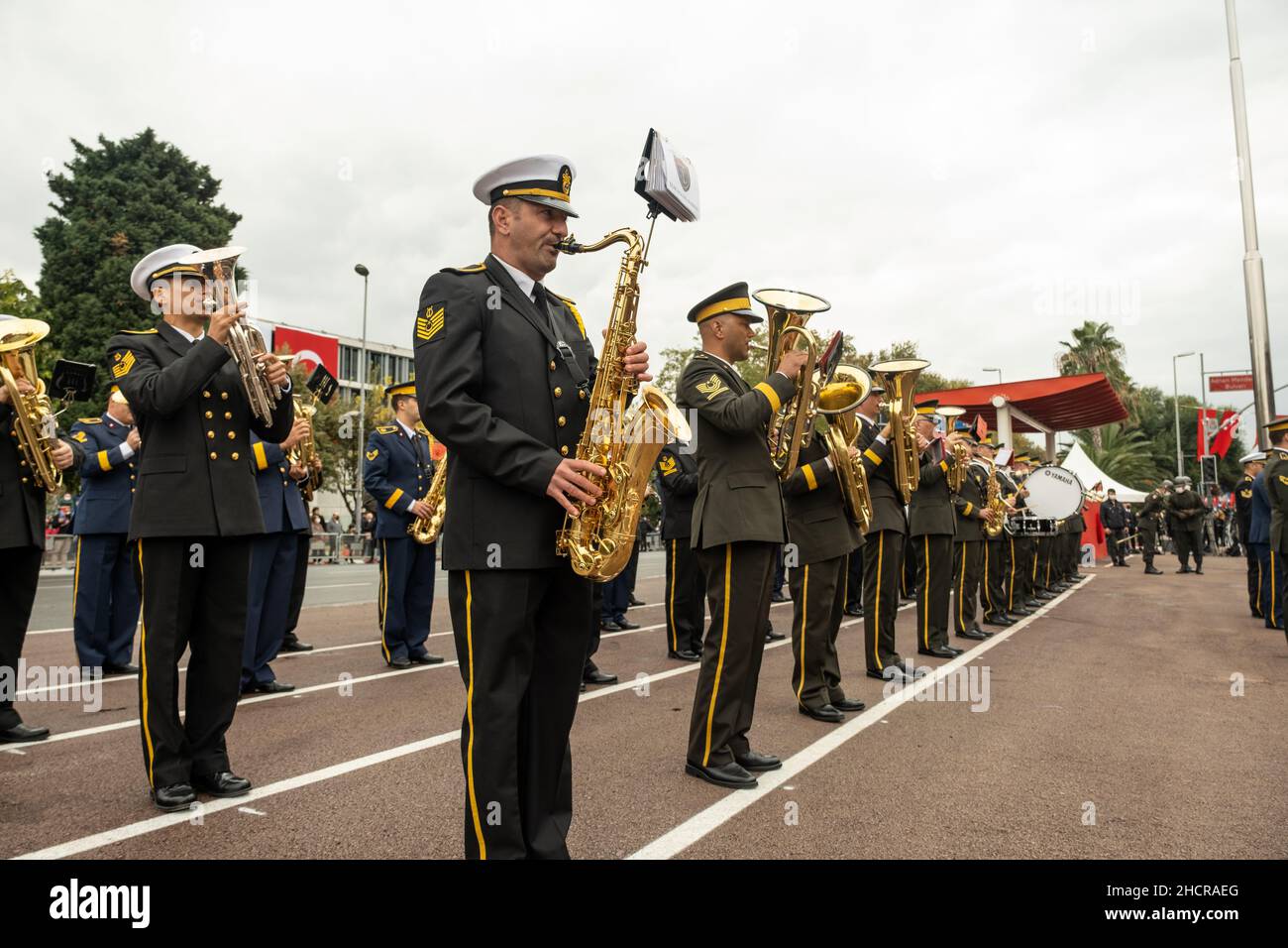 Istanbul, Turkey - October 29, 2021: Cadet marching band in October 29 ...