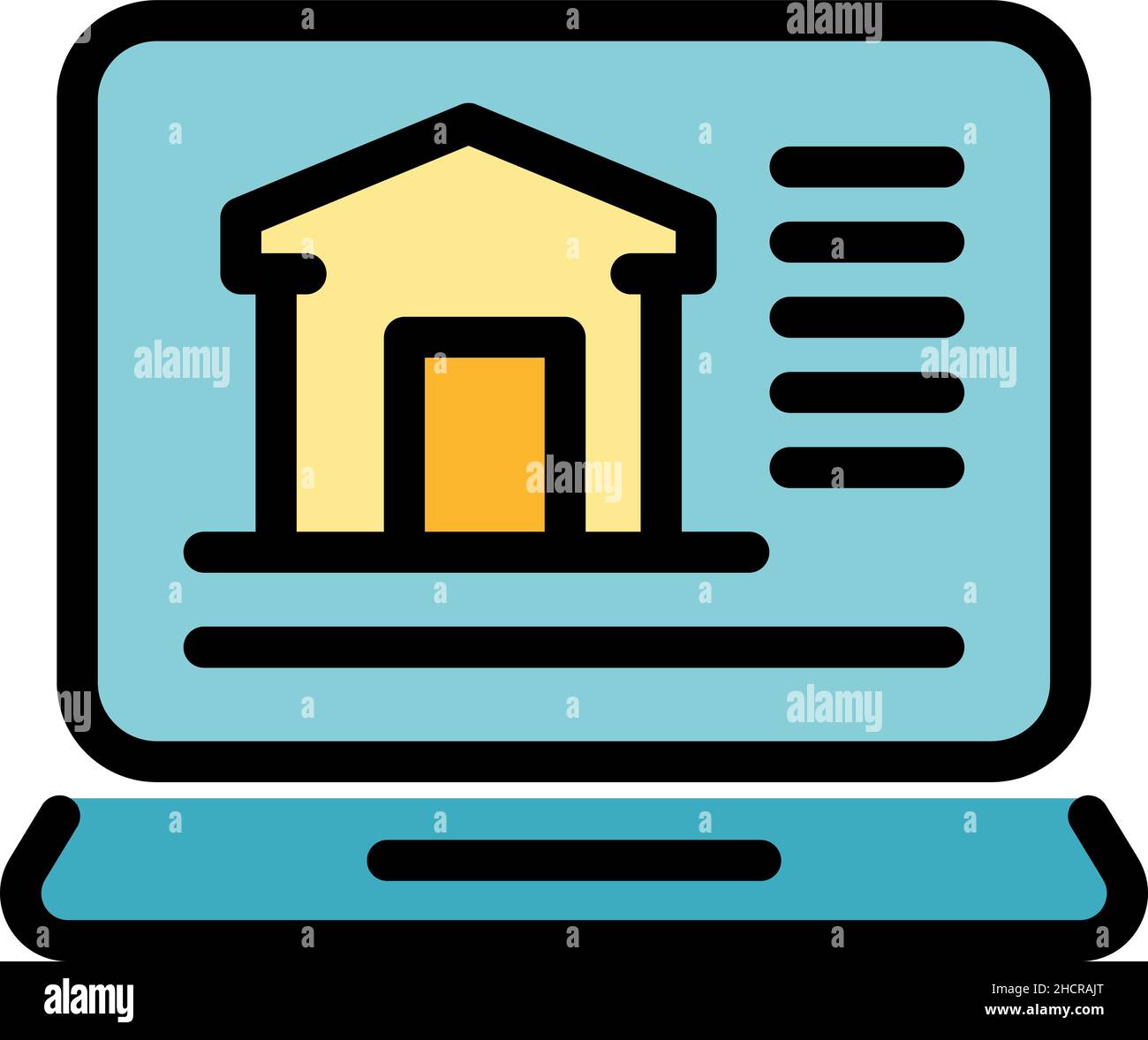 Laptop rent house icon. Outline laptop rent house vector icon color ...