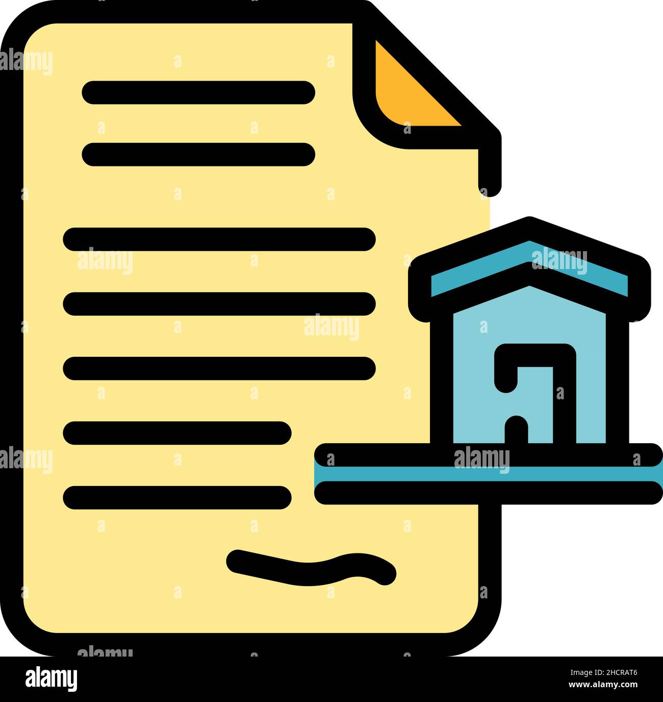 Property papers icon. Outline property papers vector icon color flat ...