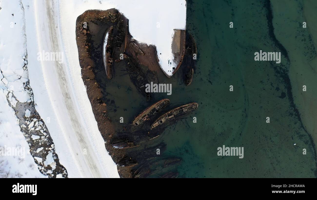 Top view many old wrecked hi-res stock photography and images - Alamy