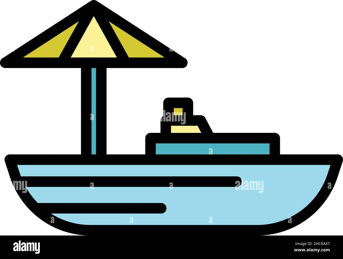Floating market boat icon. Outline floating market boat vector icon ...