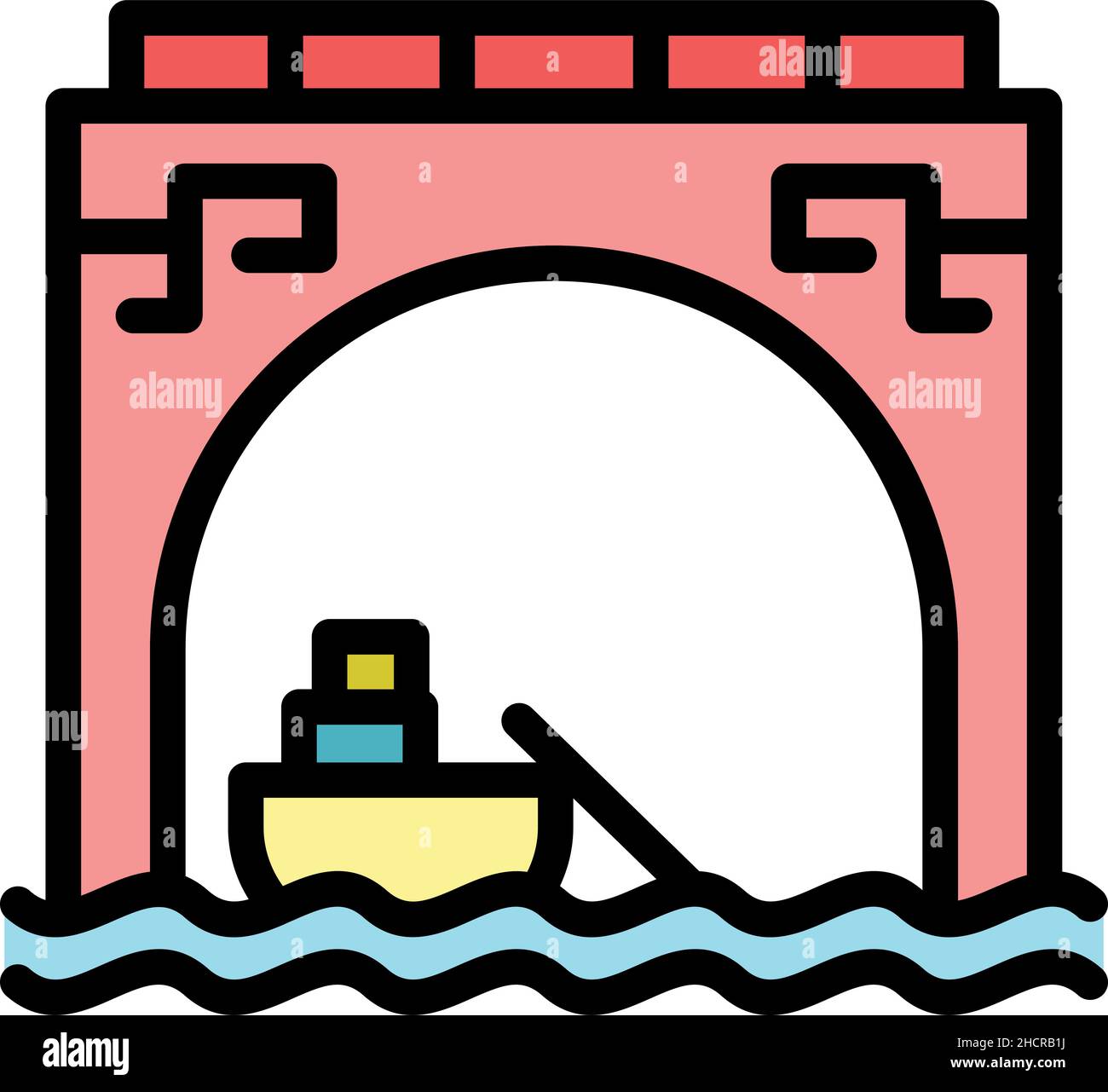 Traditional floating market icon. Outline traditional floating market ...