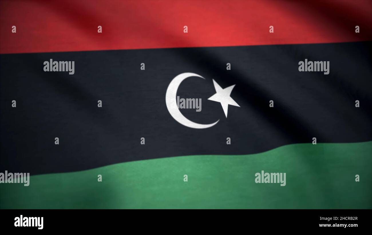 Seamless Loopable Flag of Libya. A beautiful satin finish looping flag ...