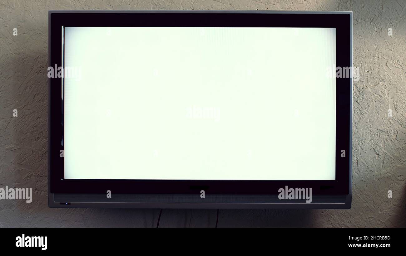 TV screen on wall. Led tv on the wall background with blank television ...