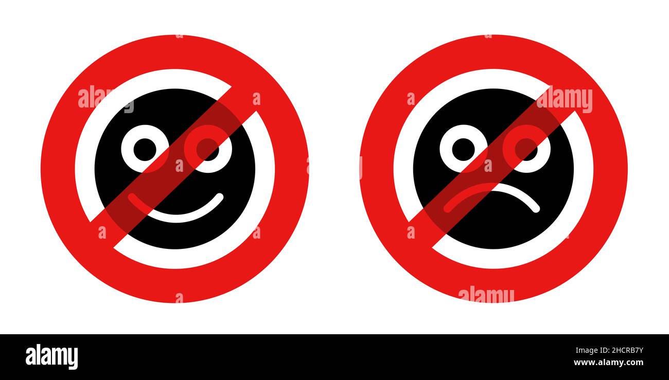 Motivational sign, symbol, icon and pictogram to avoid bad or good mood ...