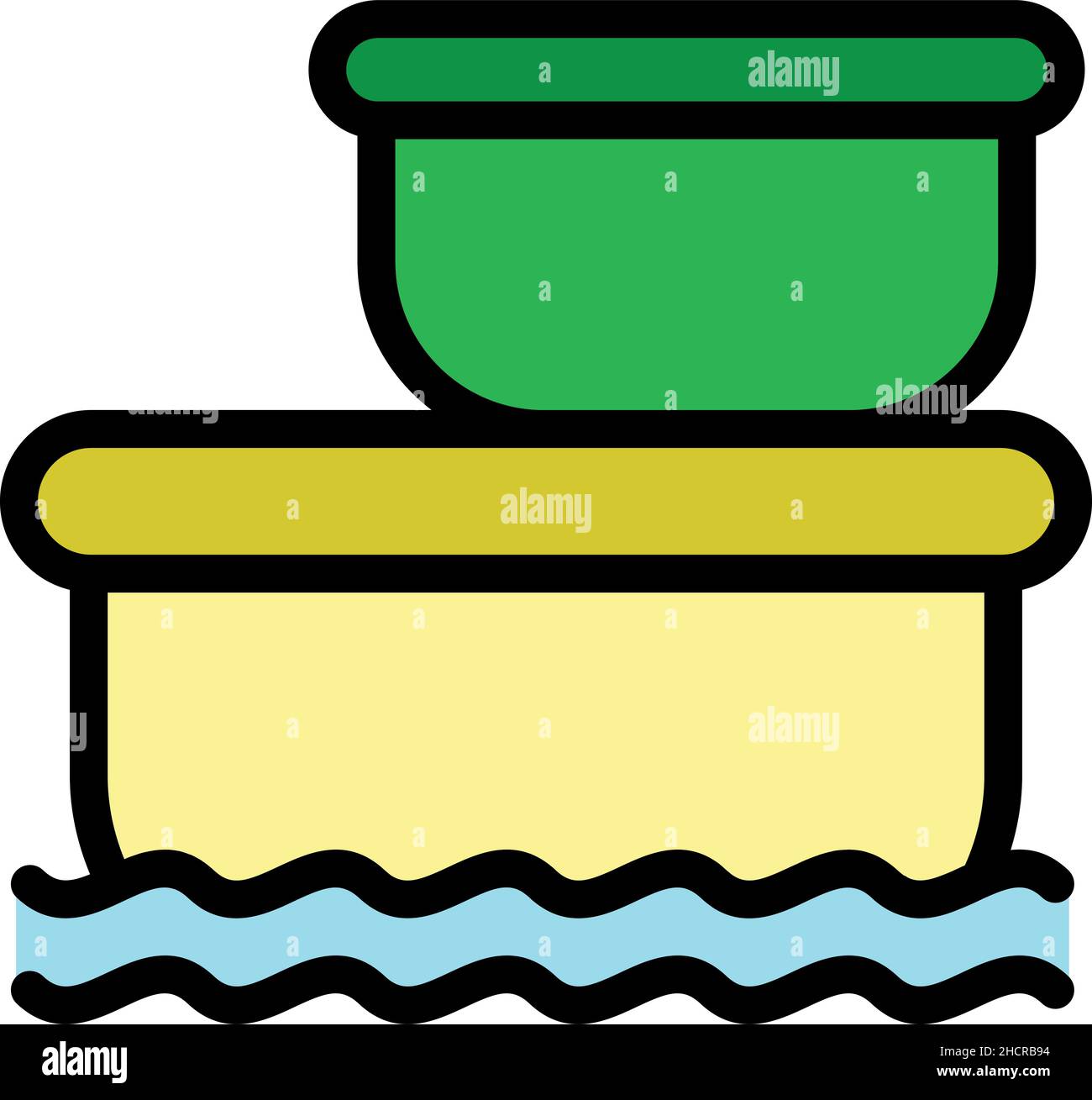 Floating market stock icon. Outline floating market stock vector icon ...