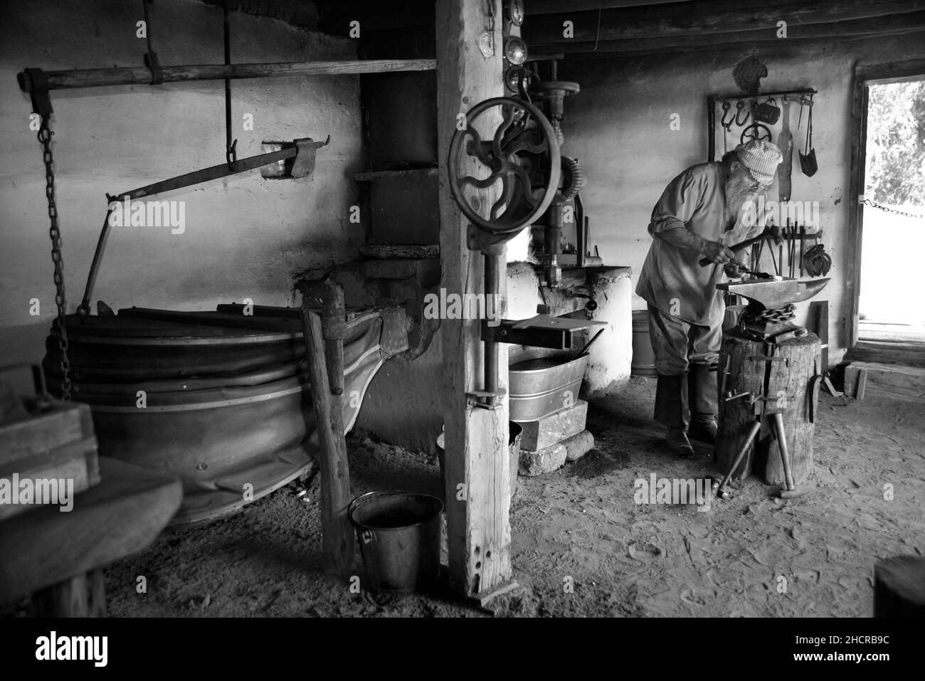 Blacksmith forge Black and White Stock Photos & Images - Alamy