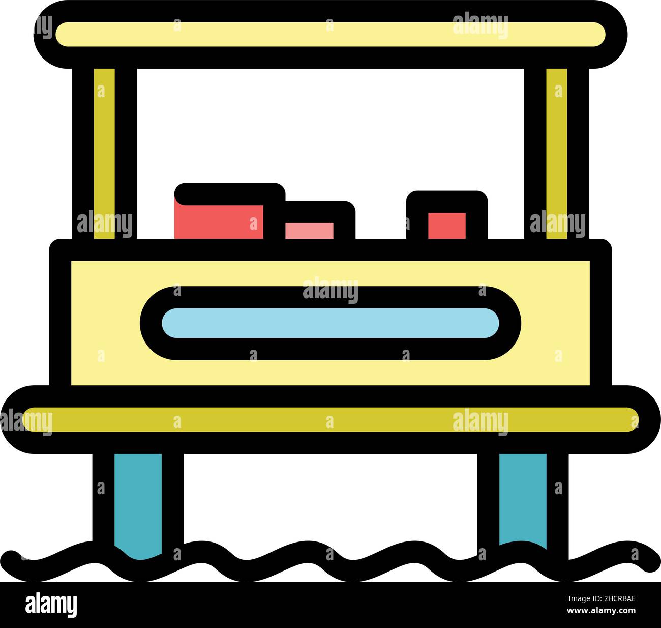 Asian floating market icon. Outline asian floating market vector icon ...