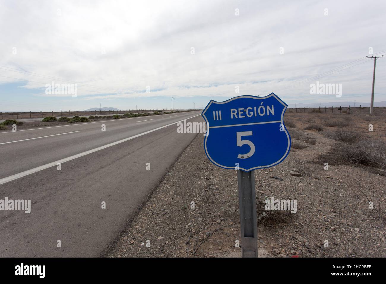 Región de Atacama, Chile - August 11, 2019: view of Chile route 5 Stock ...